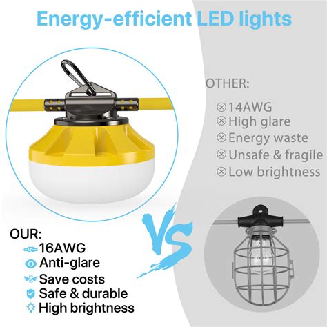 Hyperlite Construction String Lights Super Bright And Linkable