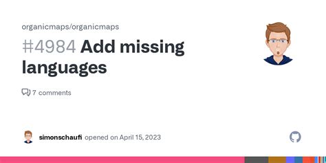 Add Missing Languages · Issue 4984 · Organicmapsorganicmaps · Github