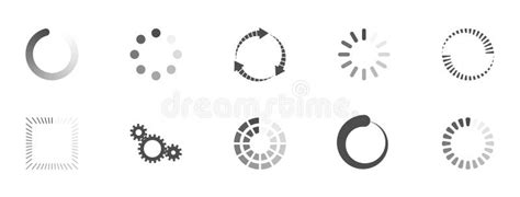 Download Sign Set Load Icons Set Load System Data Load Loading Bar Stock Vector