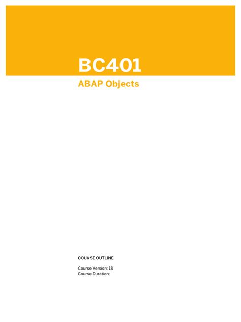 Bc401 Course Outline Pdf Class Computer Programming Method Computer Programming