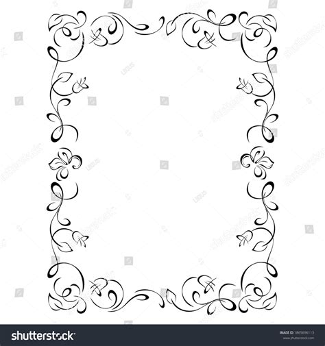 Decorative Rectangular Frame Stylized Flowers Leaves Stock Vector Royalty Free 1865696113