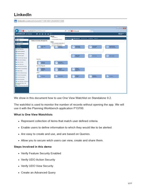 How To Use One View Watchlist On Jd Edwards Standalone 92 Linkedin