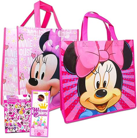 Disney Minnie Mouse Tote Bags Value Pack 2 Reusable Large