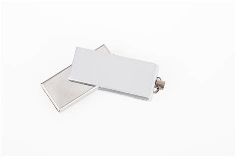 Premium Photo Usb Silver Key Flash Memory Isolated On White Background