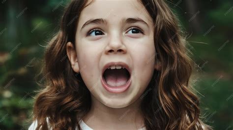 Premium Photo Closeup Of Girl Opening Her Mouth