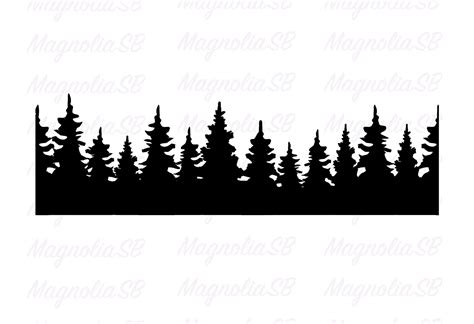 Forest Line Svg Forest Svg Trees Clip Art Cut File For Etsy