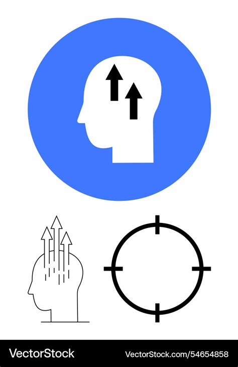 Conceptual Visualizations Of Cognitive Growth Vector Image
