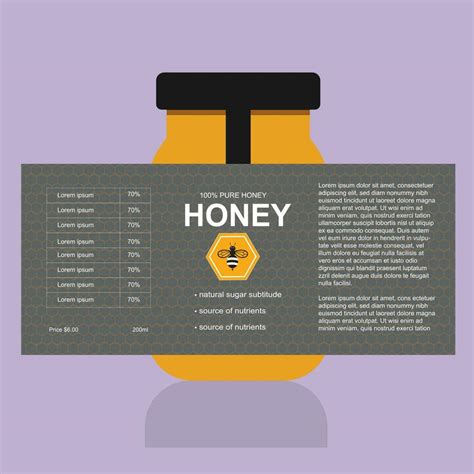 Sweet Honey Template Product Placement Label Design Detailed 3d