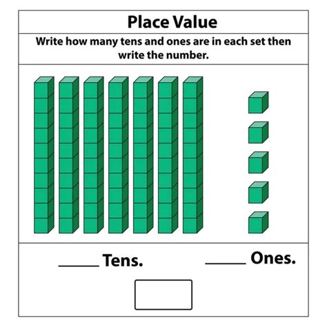 Place Value Hundreds Tens Ones Blocks Single Blocks Vector Illustration Stock Vector By