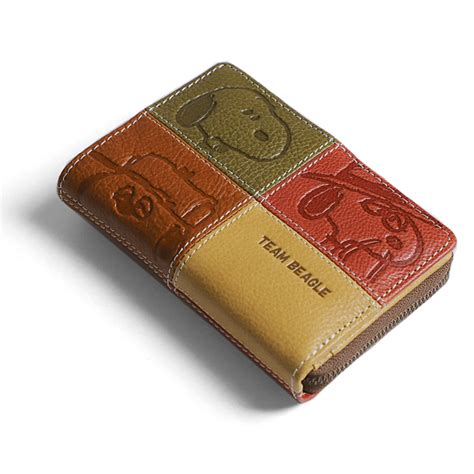 Snoopy スヌーピー Team Beagle チームビーグリ 二つ折り財布 小銭入れあり 札入れ 本革 レザー 革小物 73441