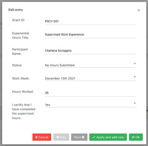 hours log instructions casr training hours logging