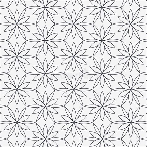 Linear Geometric Pattern Repeating With Abstract Flower Stock Vector Illustration Of Fashion