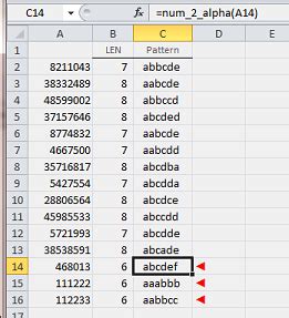 Regex VBA EXCEL Pattern Creation Function Replacing Numbers With Characters Stack Overflow