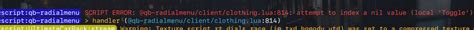[bug] Clothing Lua Error · Issue 117 · Qbcore Framework Qb Radialmenu · Github
