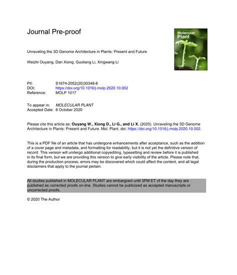 PDF Unraveling The D Genome Architecture In Plants Present And Future