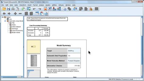 Automatic Linear Modeling In Spss Youtube
