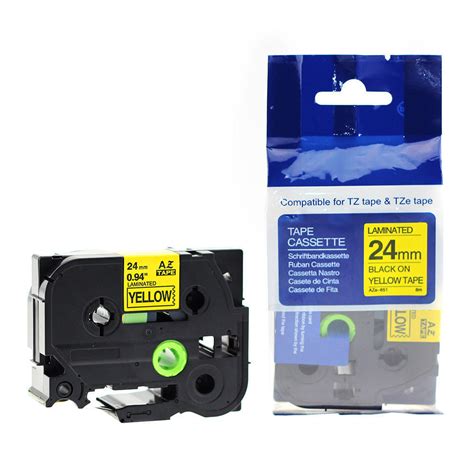 Brother Tze 651 Label Tape 24mm 094 Black On Yellow Compatible