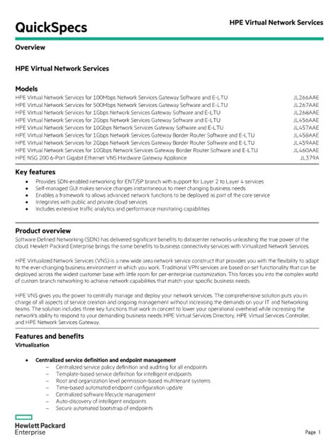Hpe Virtual Network Services