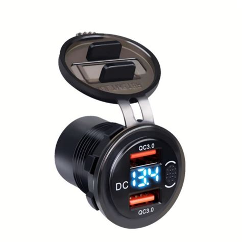 Incarcator Auto Qc3 0 Dual Usb Rezistent La Apa Cu Voltmetru și