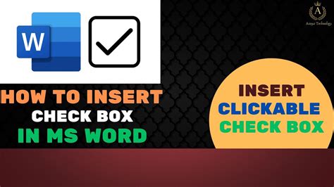 How To Insert Clickable Checkbox In Ms Word 2007 Ms Word 2007 में चेक बॉक्स कैसे लाते है Youtube