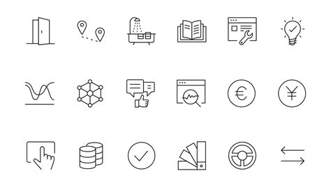 Set Of Thin Line Web Icon Set Simple Outline Icons Collection Pixel Perfect Icons Simple