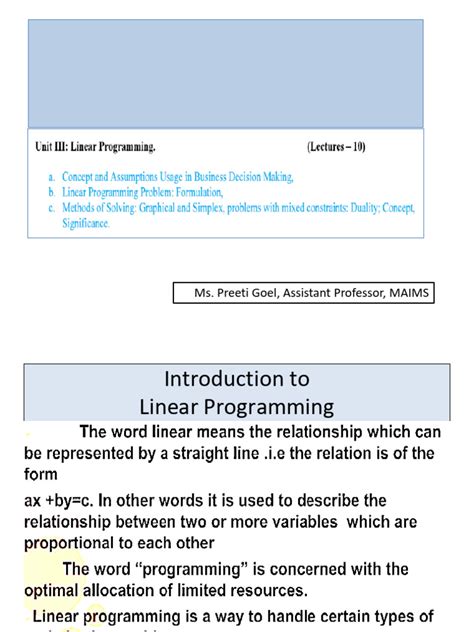 qt unit 3 linear programming pdf mathematical optimization