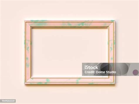 빈 핑크 녹색 텍스처 프레임 추상 최소 기하학적 모양 평면 누워 소프트 핑크 크림 3d 렌더링 0명에 대한 스톡 사진 및 기타 이미지 Istock