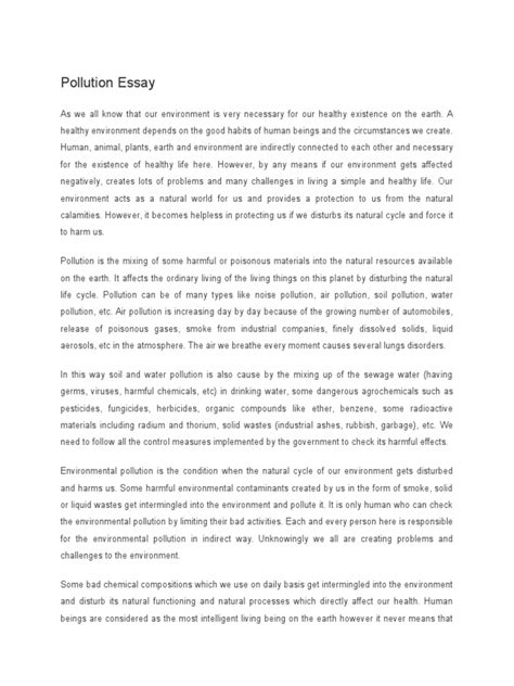 Essay Websites Essay Writing Pollution