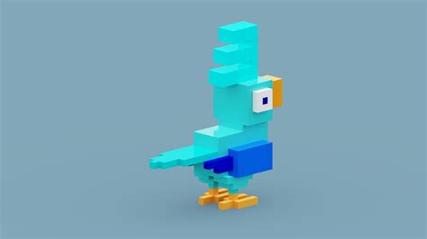 3d Model Voxel Blue Bird Vr Ar Low Poly Cgtrader