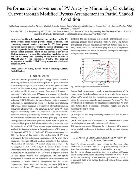 Pdf Performance Improvement Of Pv Array By Minimizing Circulating