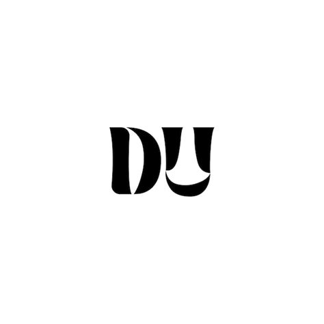 Du 모노그램 로고 디자인 문자 텍스트 이름 기호 흑백 로고타입 알파벳 문자 단순 로고 프리미엄 벡터
