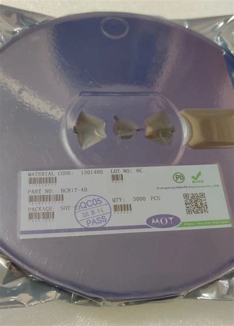45 V Npn Smd Transistor Bc817 40 Marking 6c Mot Inmark Technology Packaging Type Tape