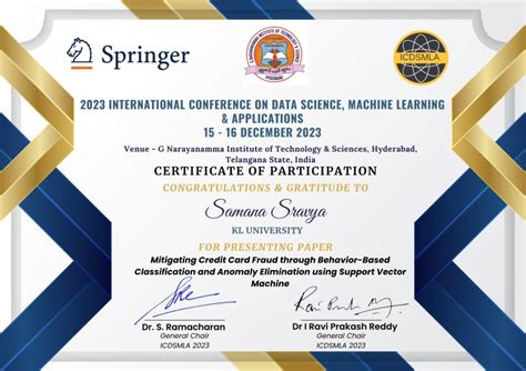 Sravya Samana On Linkedin Conference2023 Datascience Machinelearning Researchpaper