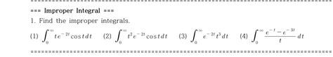 solved ﻿improper integral find the improper
