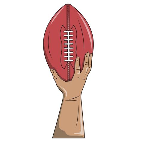 Hand Holding American Football Ball Super Bowl Party 13451673 Vector