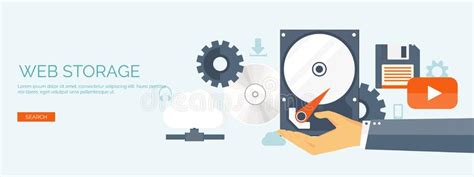 Vector Illustration Flat Cloud Computing Background Data Storage Network Technology