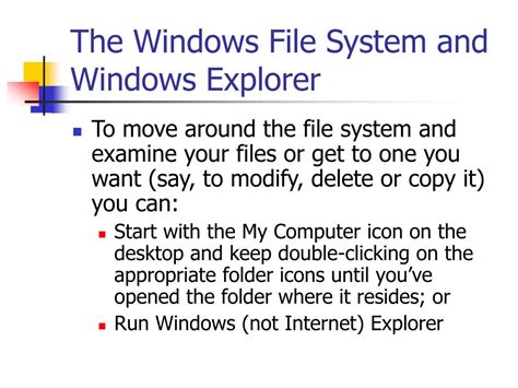 PPT The Windows File System And Windows Explorer PowerPoint Presentation ID