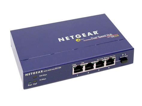 Netgear Ds104 4 Port 10 100mbps Dual Speed Hub