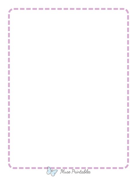 printable lavender rounded medium dashed line page border