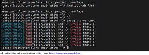 Openeuler内核报错 Ipmisi Ipi000100 Kcs 处于无效状态 6，系统下运行 Ipmitool Sdr Elist