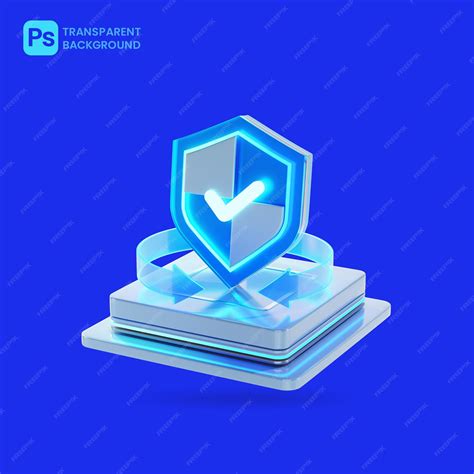 Premium Psd Cyber Security Check Mark Icon And Circle Glass Arrow