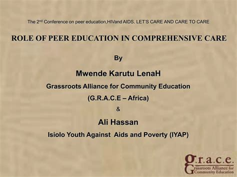 Role Of P Es In Comprehensive Care Mwende Grace Africa Ppt