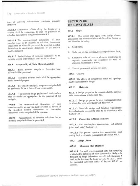 Nscp 2015 Section 407 One Way Slab Pdf