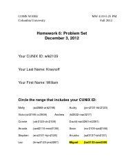 Comp Sci PS Docx COMS W Columbia University MW PM Fall Homework