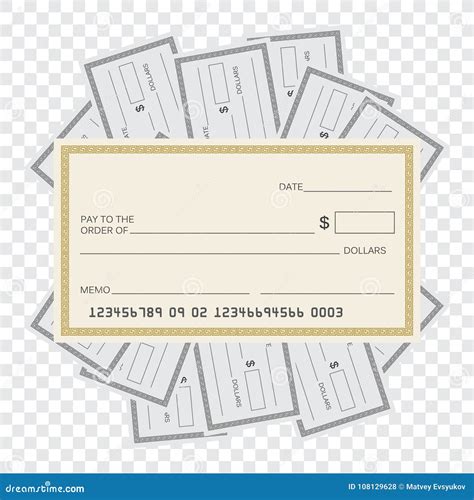 Blank Check Template Check Vector Template Stock Illustration
