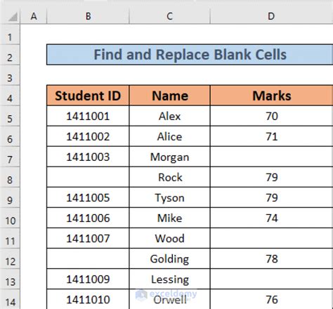 How To Find And Replace Blank Cells In Excel 4 Methods Exceldemy