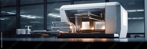 Fully Automated 3d Printing Machine In The Process Of Creating A Complex Geometry In A Sterile