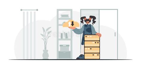 Synchronization And Security Of Information Capacity Concept The Energetic Lady Is Holding A