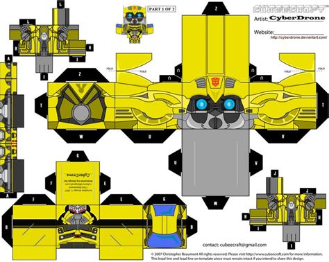 Cubee Bumblebee 1 Movie By Cyberdrone On Deviantart Paper Crafts