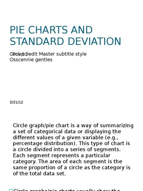 pie charts and standard deviation pptx pdf pie chart
